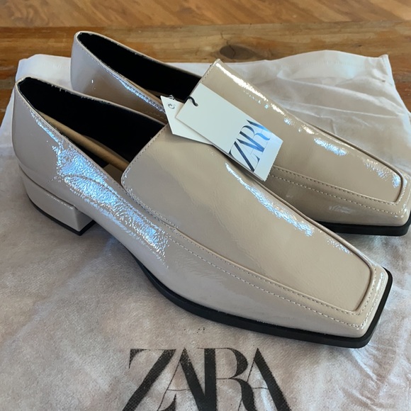 Zara | Shoes | Zara Square Toe Patent Loafers | Poshmark